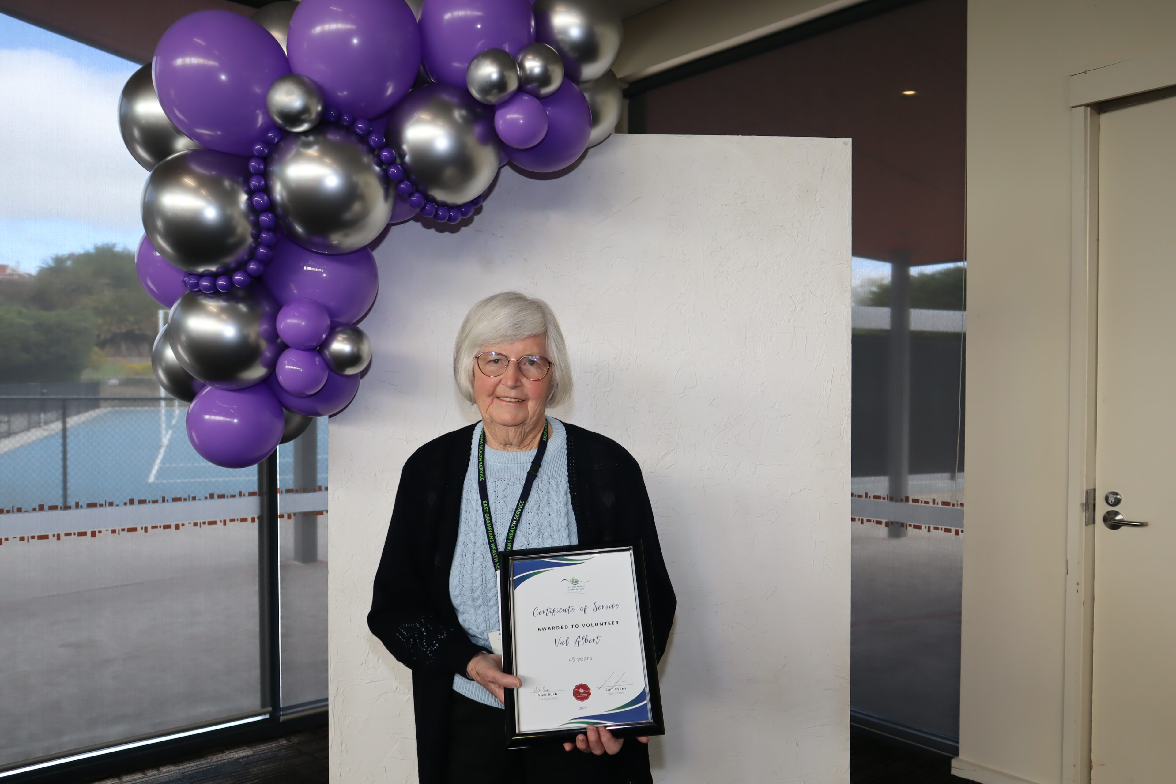 Val awarded for 45 years of volunteering – East Grampians Health Service